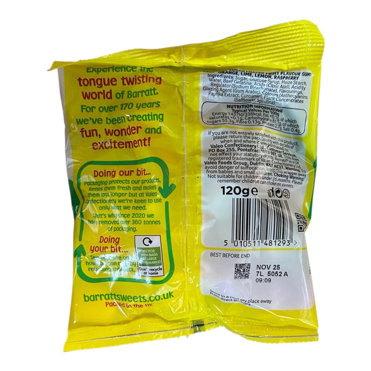 Barratt Refreshers Fizzy Softies 120g — Happy Candy UK LTD