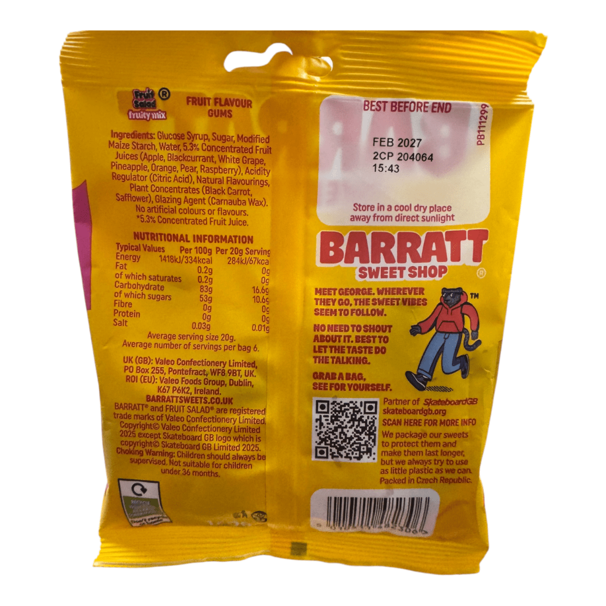 Barratt Sweet Shop Fruit Salad Fruity Mix Bag 120g — Happy Candy UK LTD