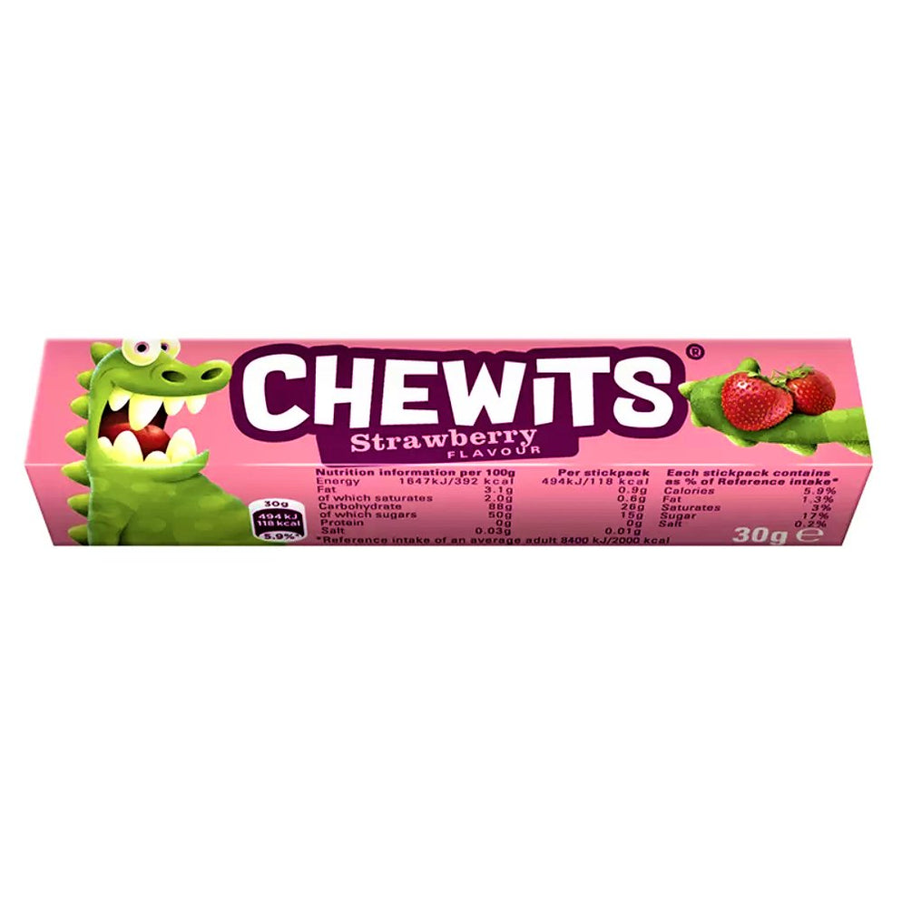 Chewits Strawberry Flavour Stick Pack 30g — Happy Candy UK LTD