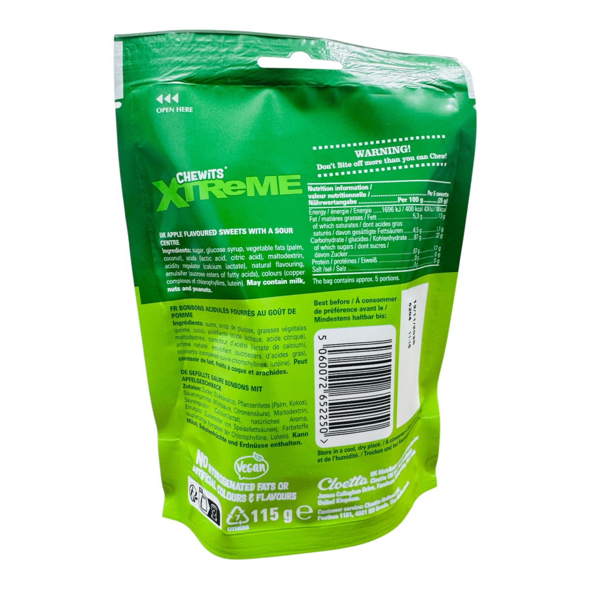 Chewits Xtreme Apple Sour Bites 115g — Happy Candy UK LTD