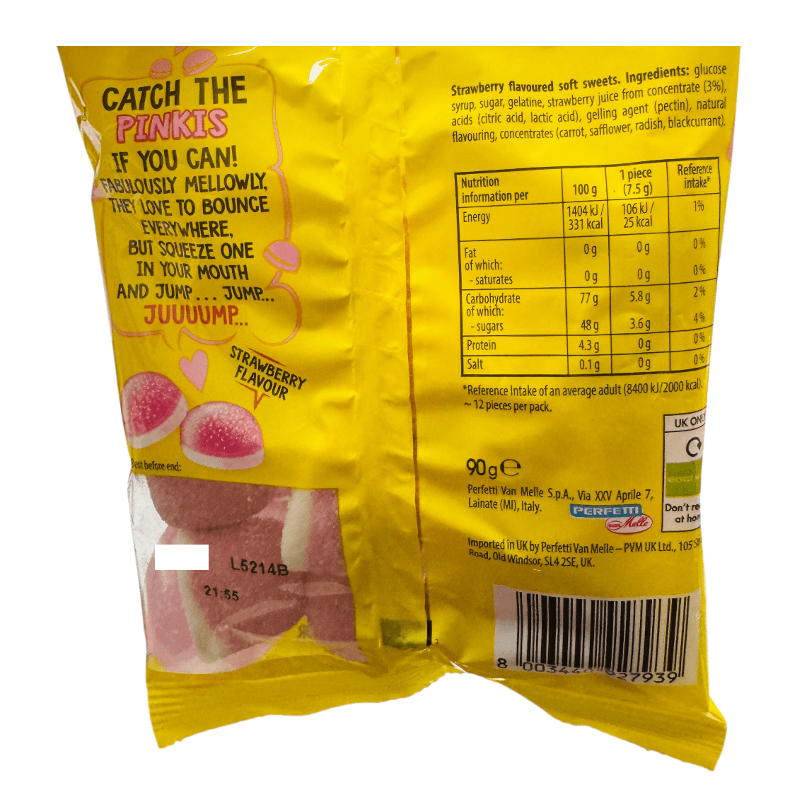 Chupa Chups Pinkis Strawberry Bag 90g — Happy Candy UK LTD