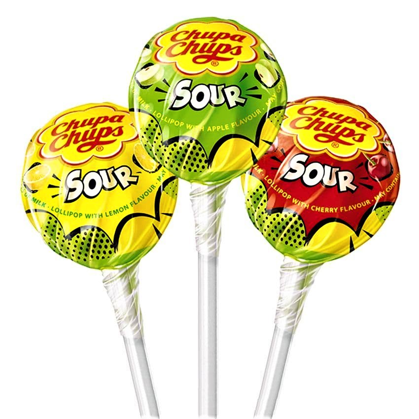 Chupa Chups SOUR Lollipops Assorted 4 Pack — Happy Candy UK LTD