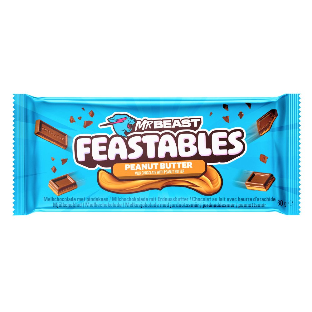 Feastables MrBeast Milk Chocolate with Peanut Butter 60g — Happy Candy ...