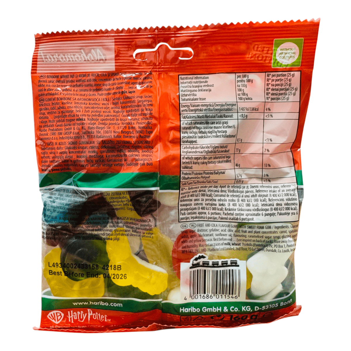 Haribo HARRY POTTER Ron Weasley LIMITED EDITION Sweets Share Bag 160g ...