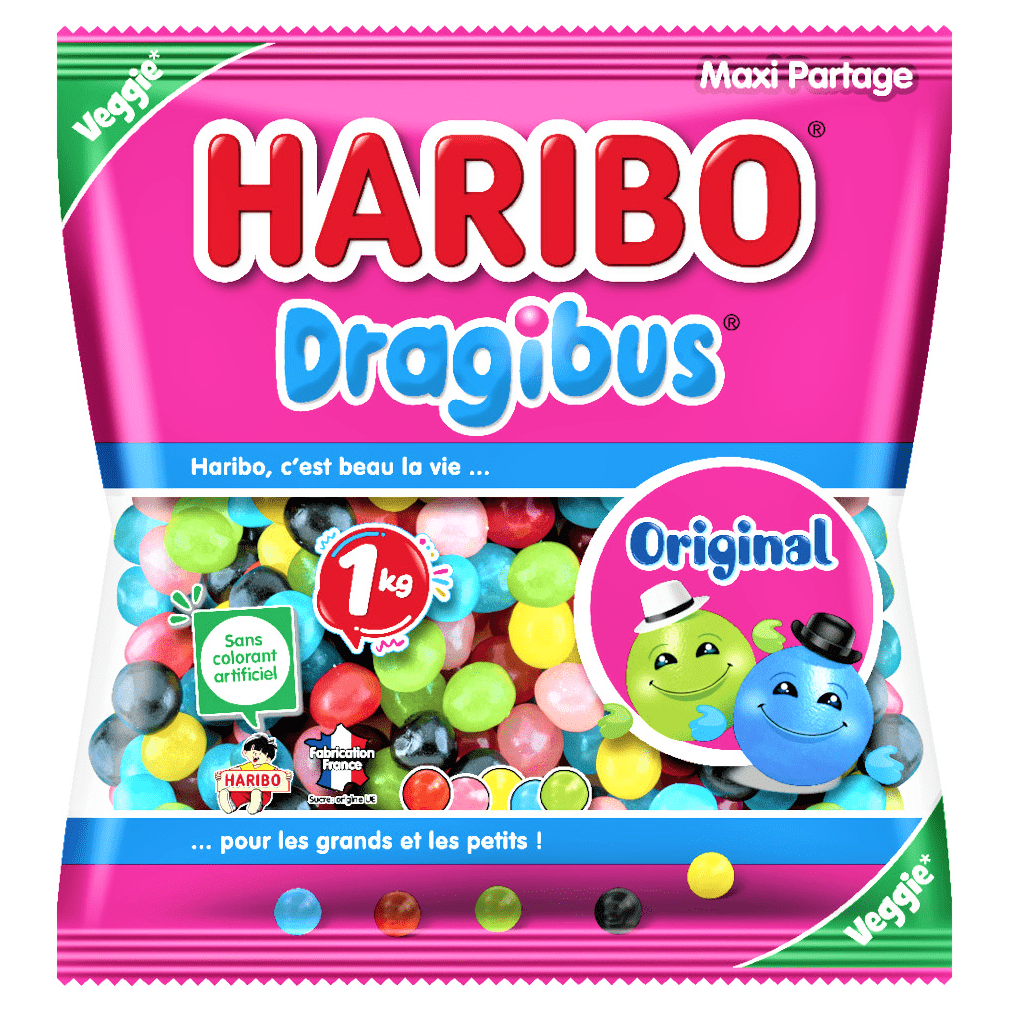 Haribo International DRAGIBUS ORIGINAL 1KG Maxi Pack (FRANCE) — Happy ...