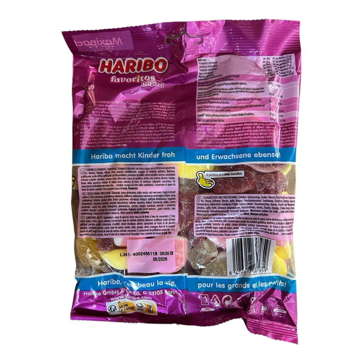 Haribo International FAVORITOS ORIGINAL 500g Maxi Pack (FRANCE) - Happy ...