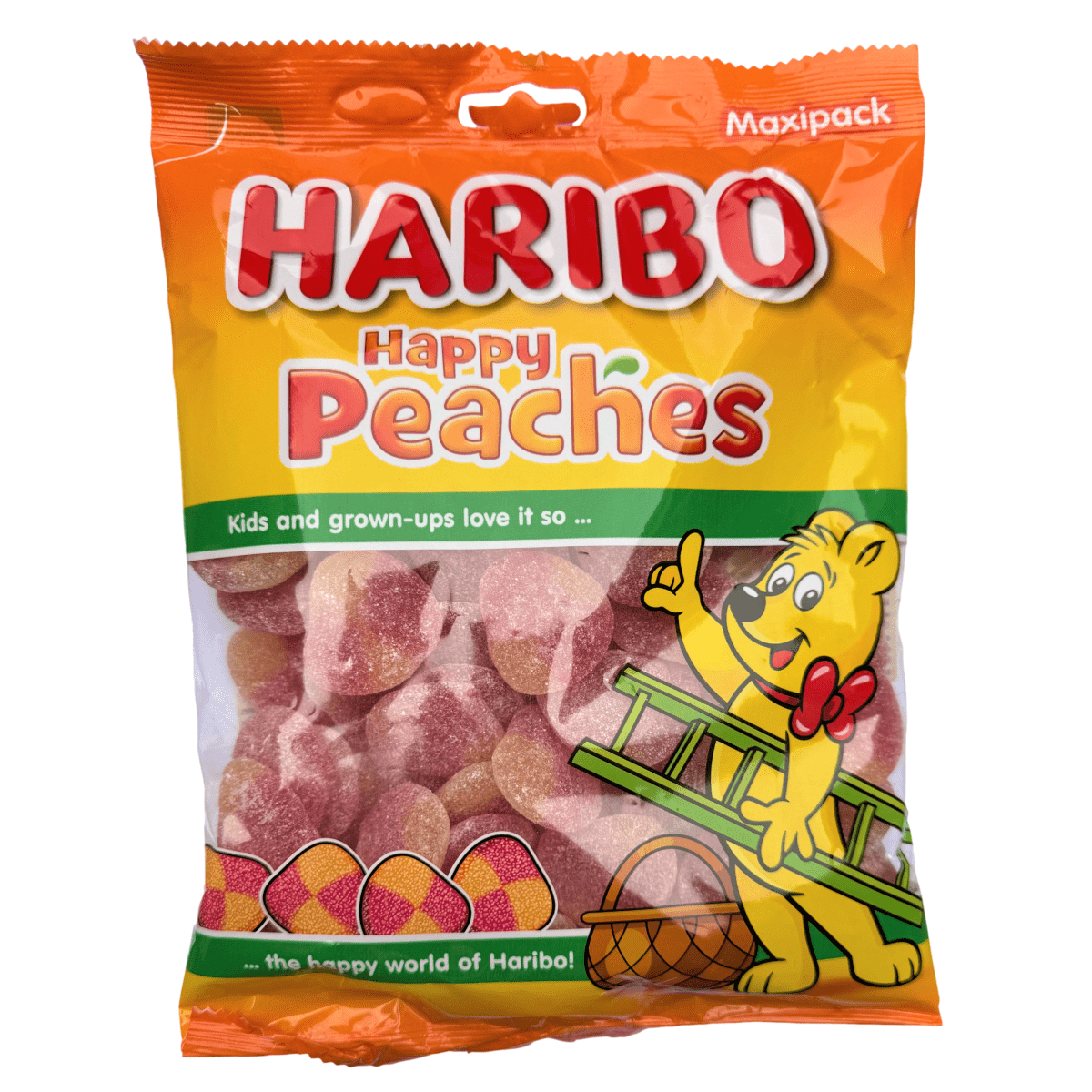 Haribo International HAPPY PEACHES 500g Maxi Pack (FRANCE) — Happy Candy UK LTD