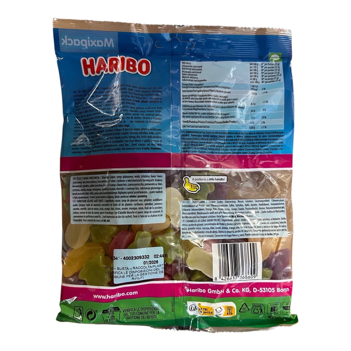 Haribo International TROPIFRUTTI 500g Maxi Pack (FRANCE) — Happy Candy ...