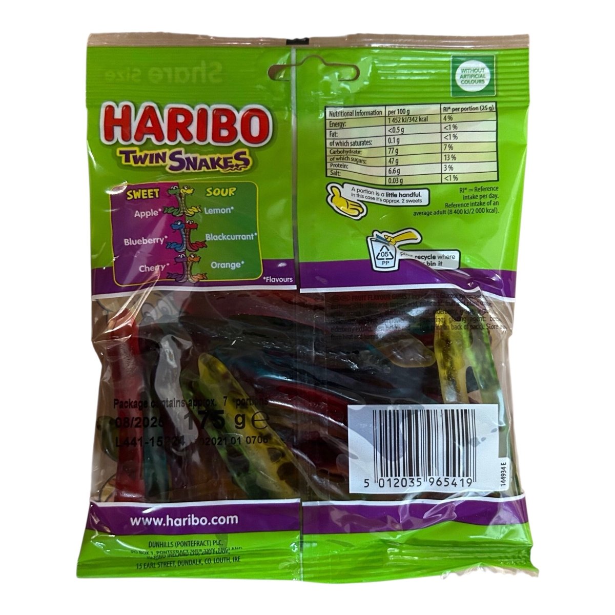 Haribo Twin Snakes Share Bag 140g — Happy Candy UK LTD