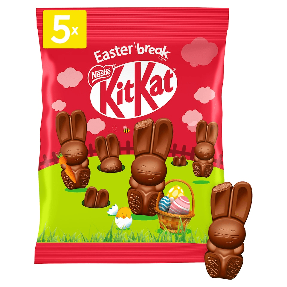 Kit Kat Milk Chocolate Easter Mini Bunnies 5 Pack Multipack 55g — Happy ...