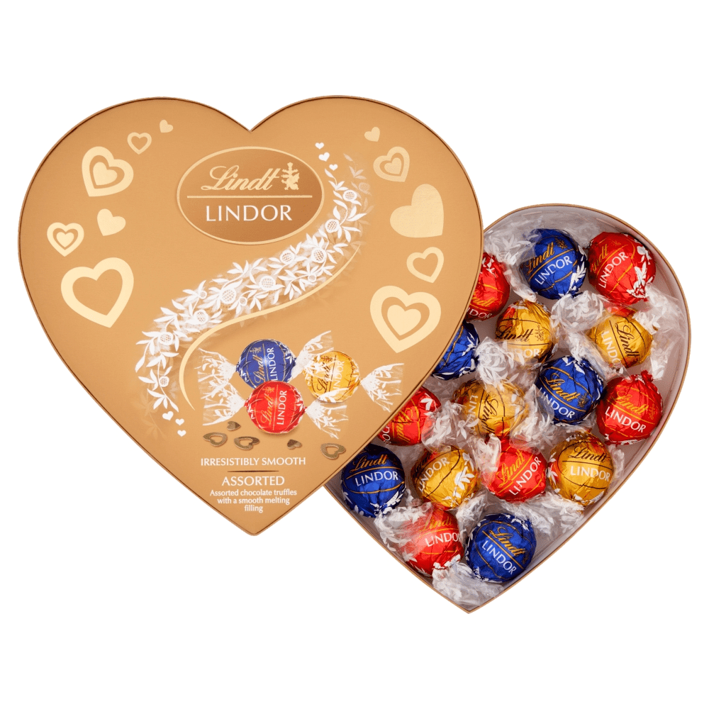 Lindt Lindor Assorted Chocolate Truffles Heart Gift Box 200g — Happy ...
