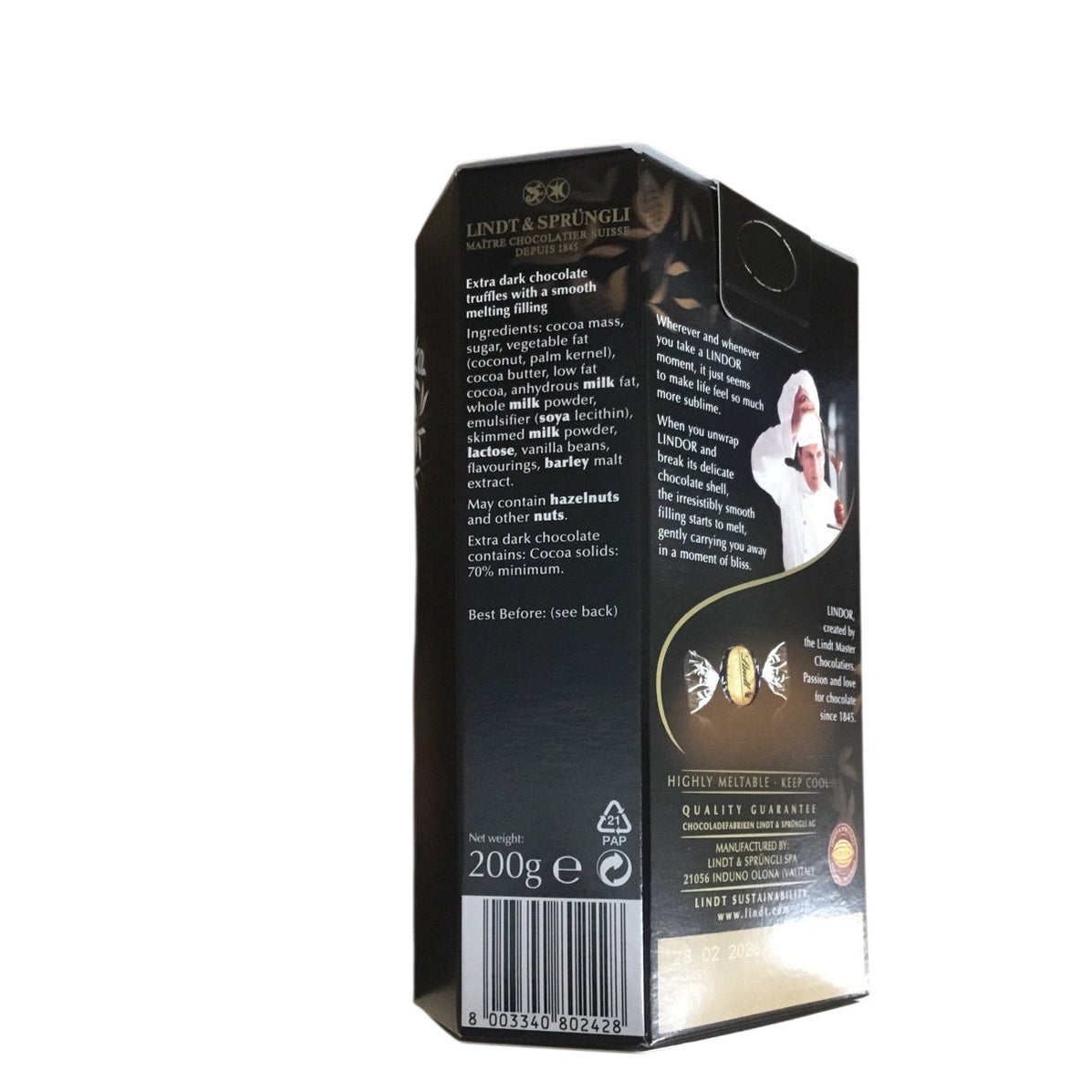 Lindt Lindor Extra Dark Chocolate Truffles 200g — Happy Candy UK LTD