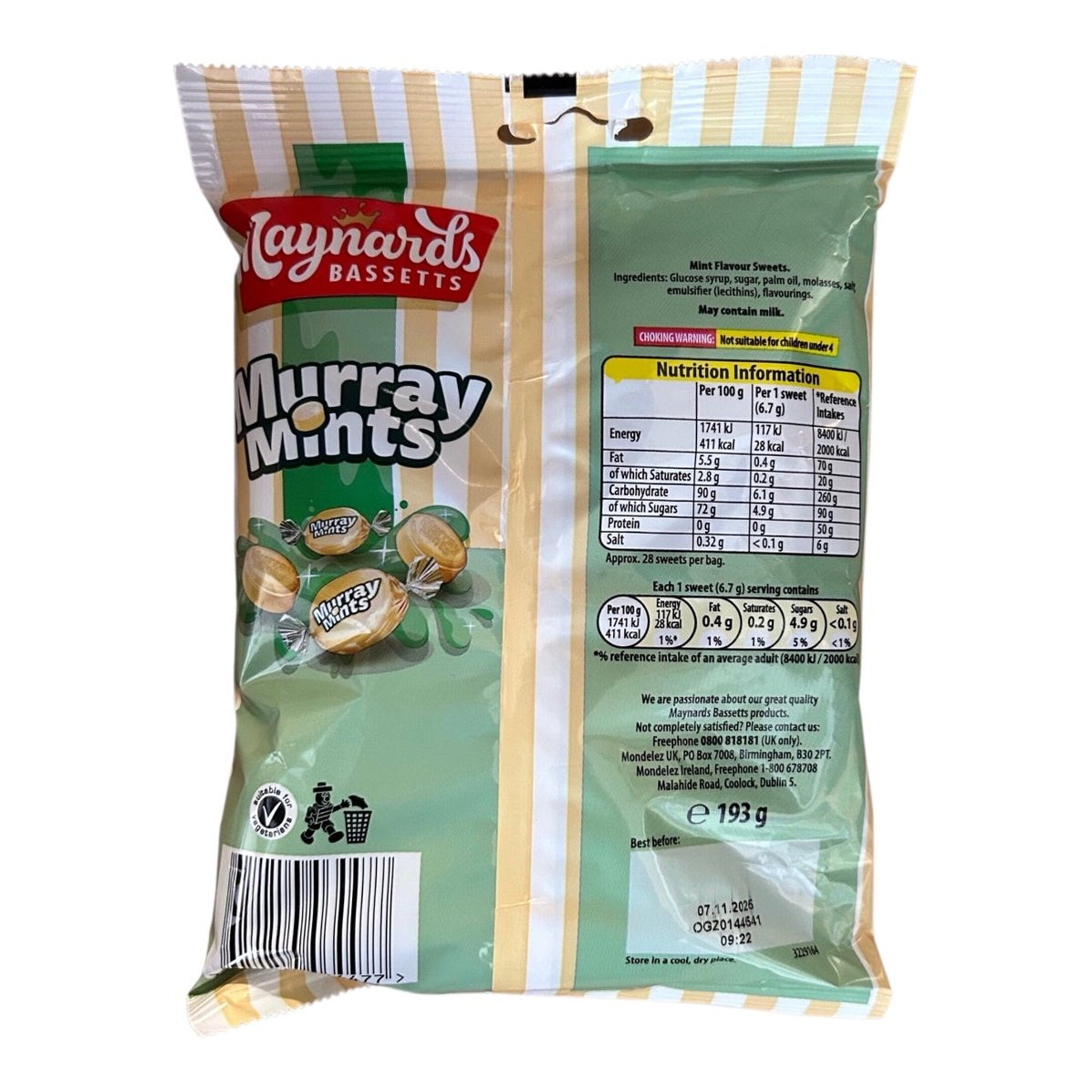 Maynards Bassetts Murray Mints Share Bag 193g — Happy Candy UK LTD