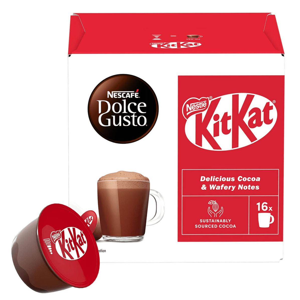 NESCAFÉ Dolce Gusto KitKat Hot Chocolate 16 capsules 256g - Happy Candy ...