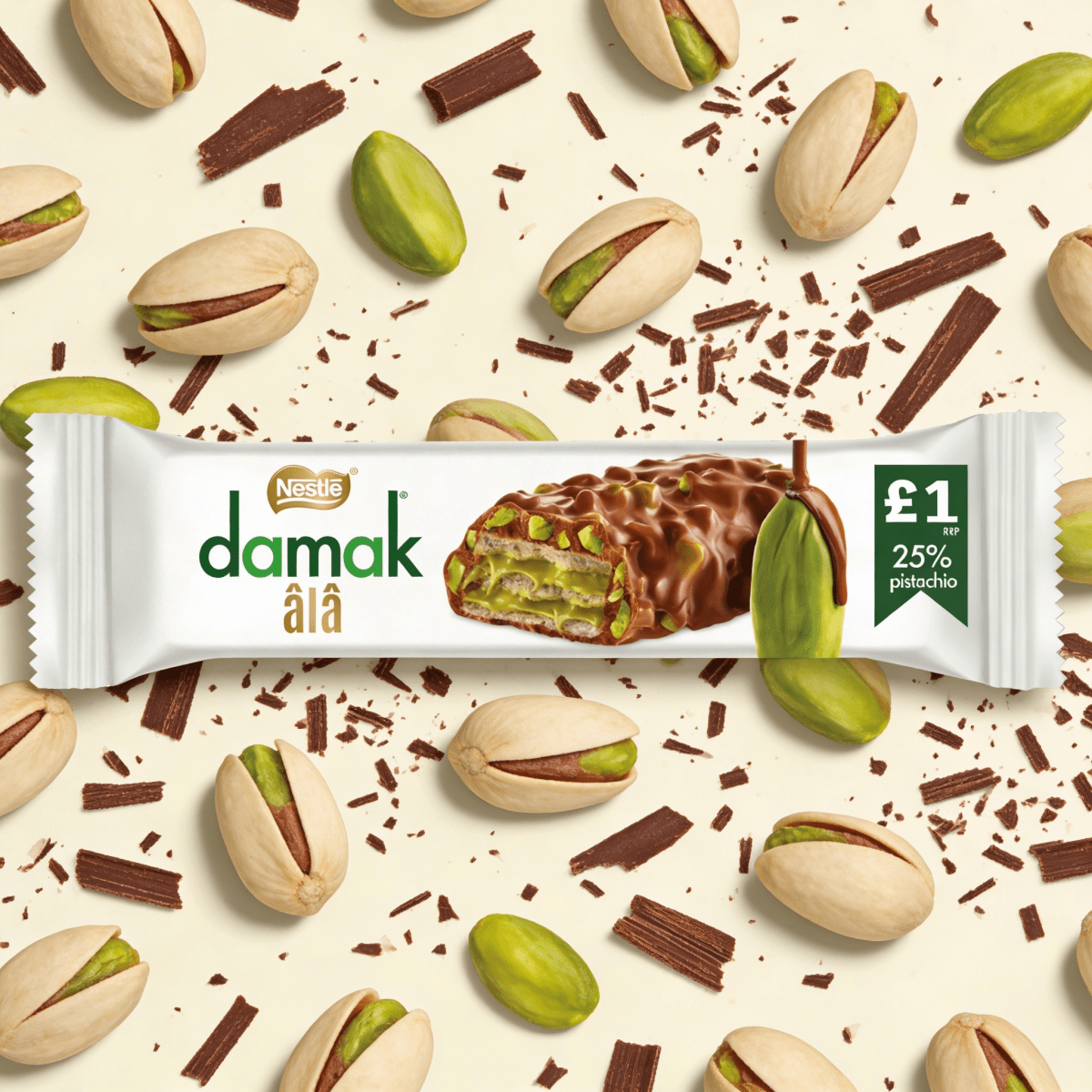 Nestle Damak Ala Milk Chocolate Pistachio Wafer Bar 30g — Happy Candy ...