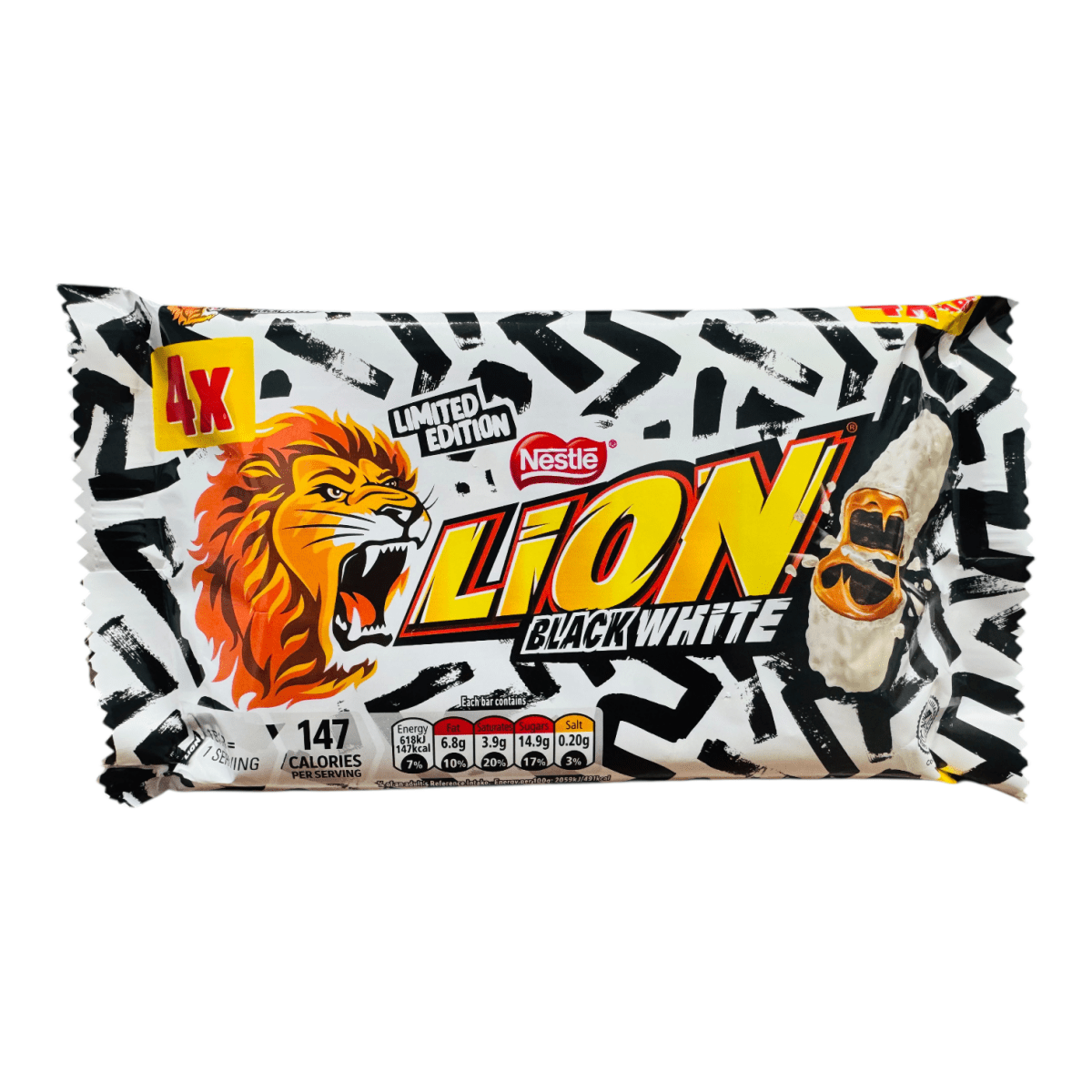 Nestle Lion Bar Black & White 4 Pack Chocolate Bars (4x30g) — Happy ...