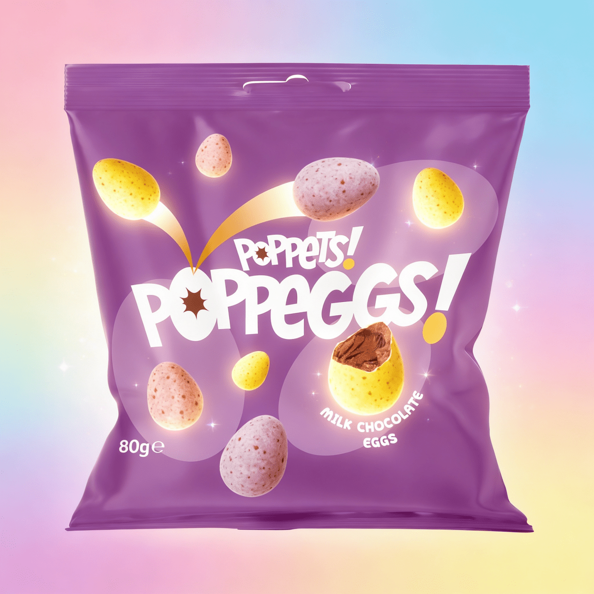 Poppets Poppeggs Milk Chocolate Eggs 80g — Happy Candy UK LTD