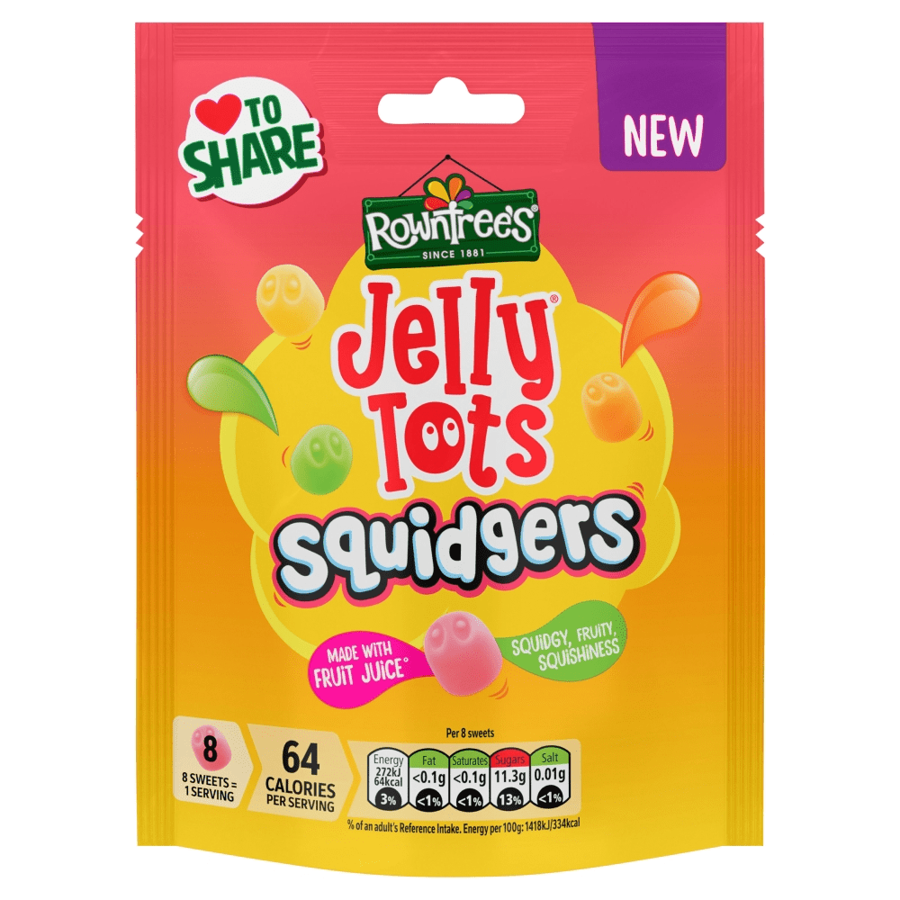 Rowntree's Jelly Tots Squidgers Sweets Sharing Bag 120g — Happy Candy ...