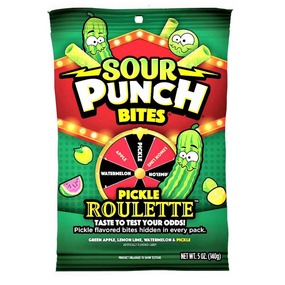 Sour Punch Pickle Roulette Bites Bag (USA) 140g — Happy Candy UK LTD