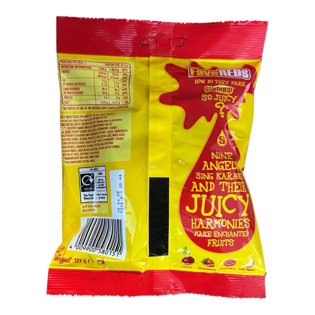 Starburst Fruit Chews Fave Reds Share Bag 127g — Happy Candy UK LTD