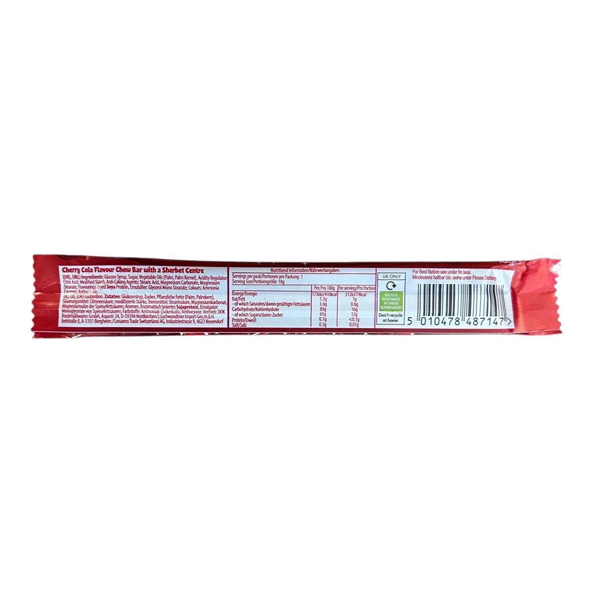 Swizzels Refreshers Cherry Cola Chew Bar 4 Pack — Happy Candy UK LTD