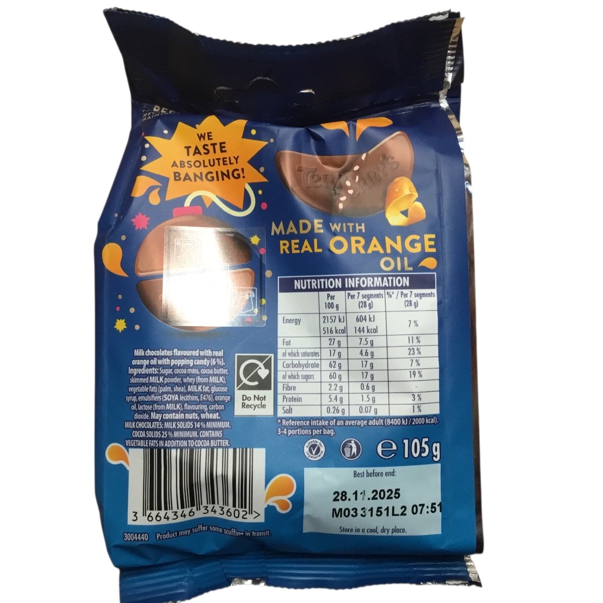 Terry's Chocolate Orange Exploding Minis Pouch 105g — Happy Candy UK LTD