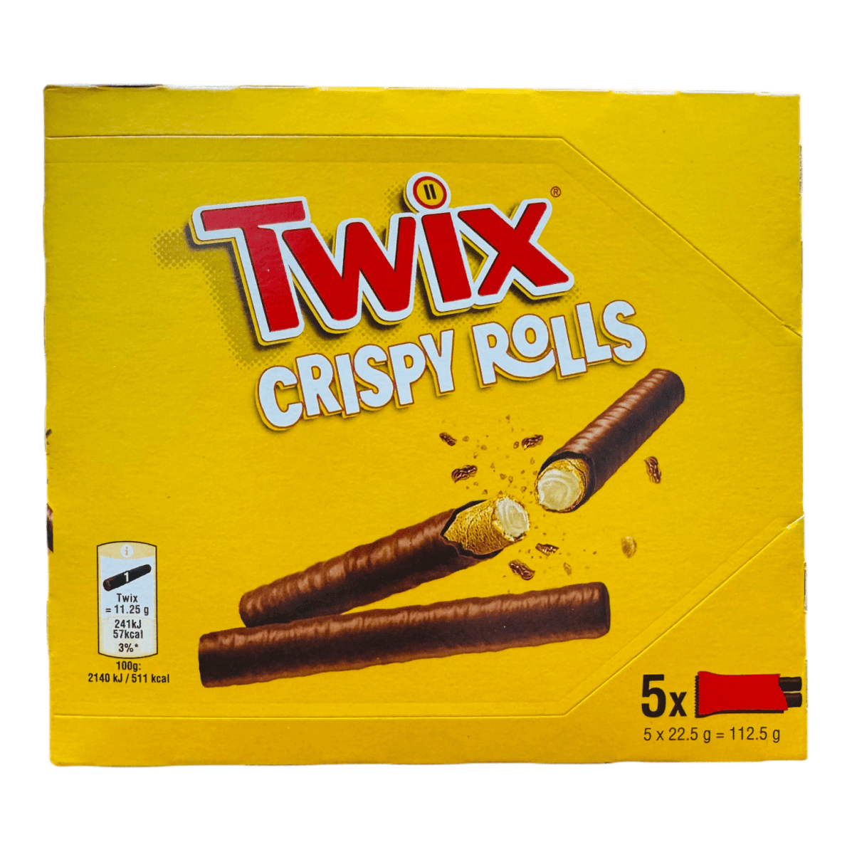 Twix Milk Chocolate Crispy Rolls 5 Pack Multipack 112.5g — Happy Candy ...