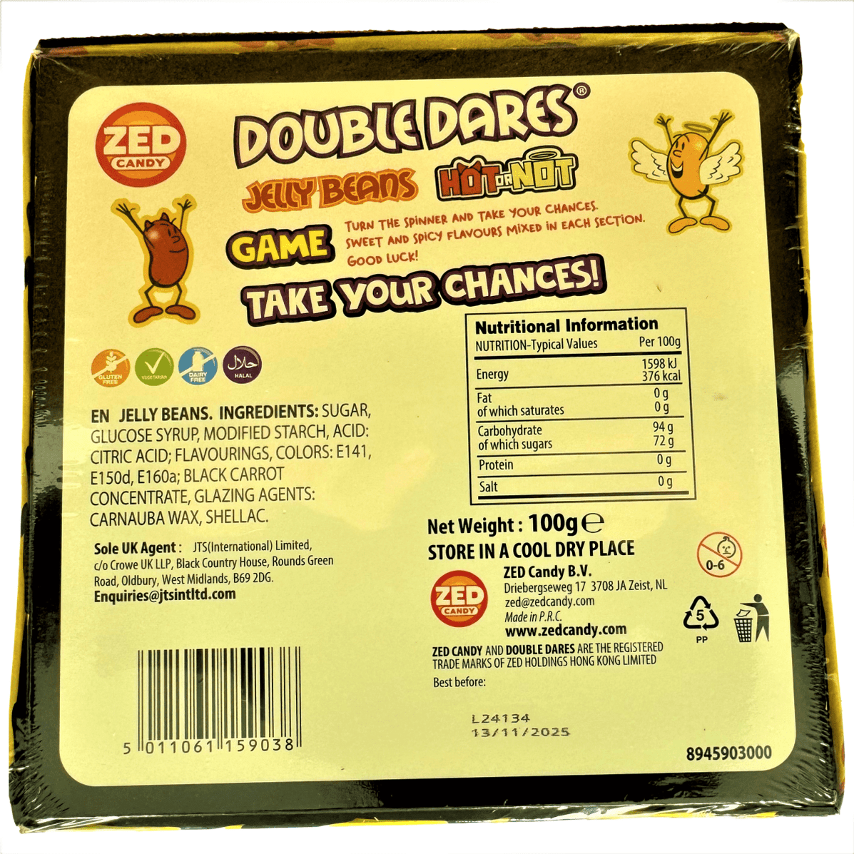 Zed Candy Double Dares Hot or Not Jelly Bean Game 100g — Happy Candy UK LTD