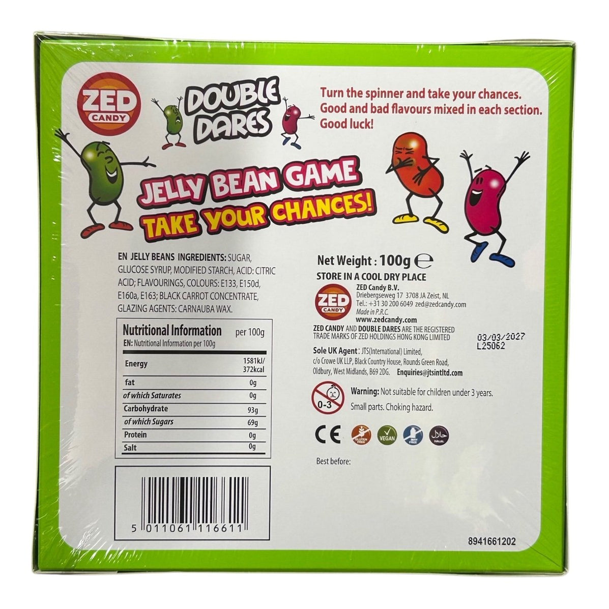 Zed Candy Double Dares Jelly Bean Game 100g — Happy Candy UK LTD